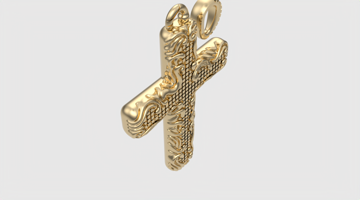 3D file Floral Pattern Cross Pendant 3D print ・3D printable model to ...