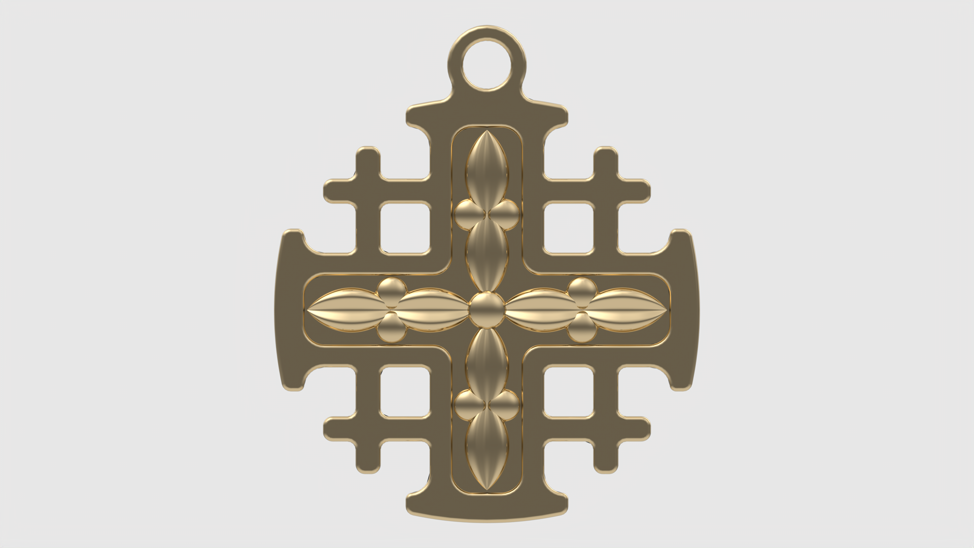 3D file Elegant Floral Pattern Cross Pendant 3D print ・3D printable ...