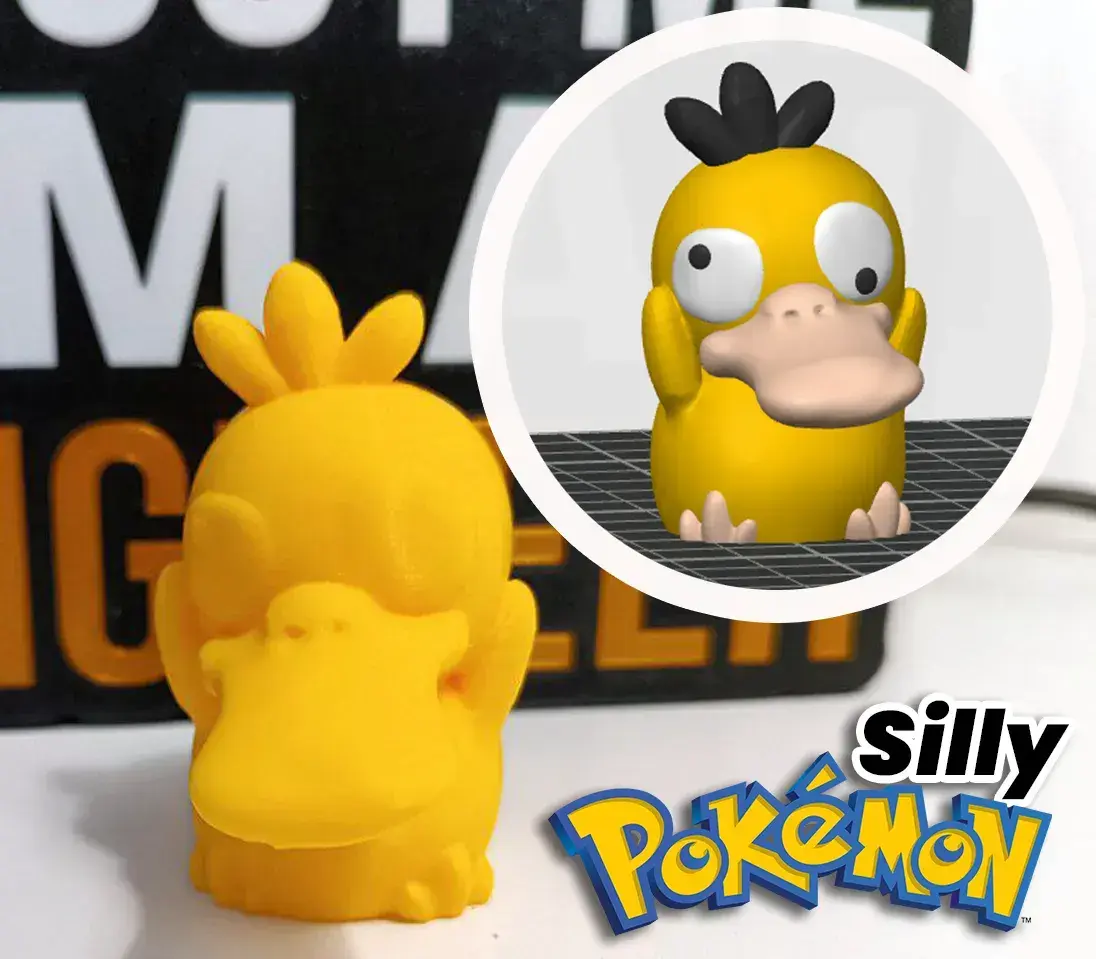 🐉 Silly Pokémon - Psyduck・Free STL File for 3D printing・Cults