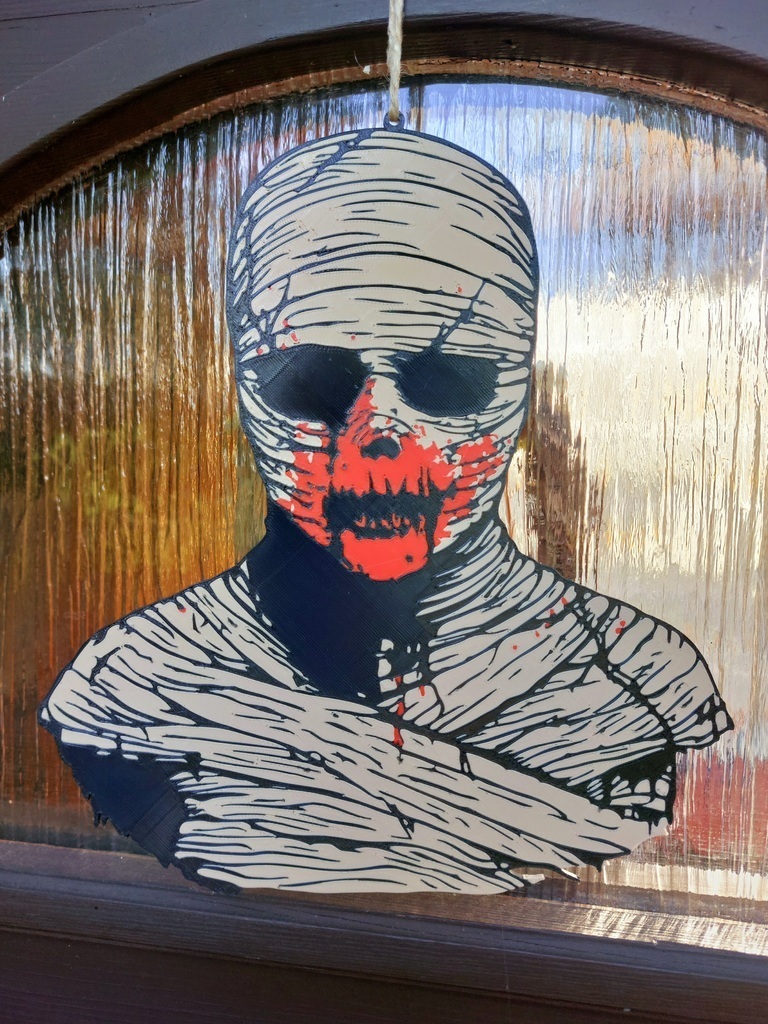 🎃 Halloween scary Mummy window decoration・Free 3D File for ・Cults
