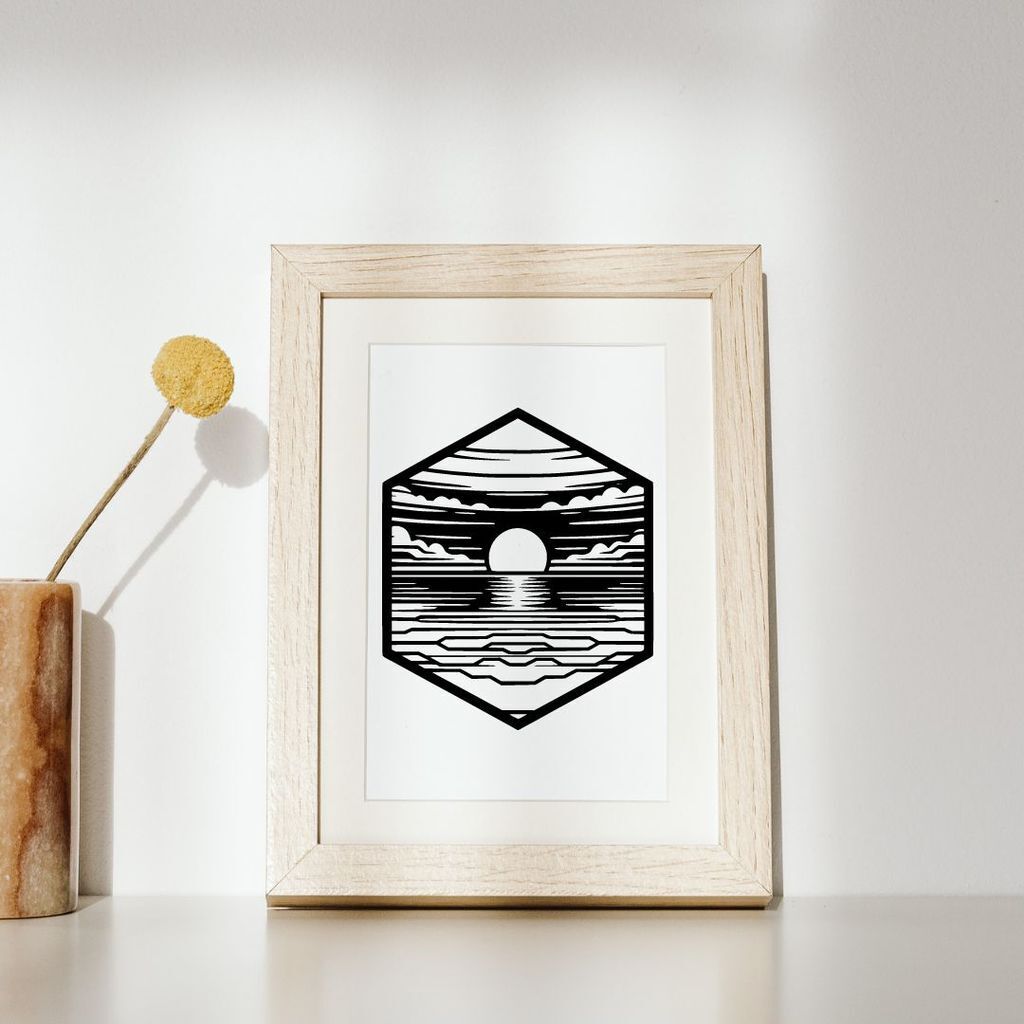 Free 3D file Sunset over the water surface wall or table decoration 🌇 ...