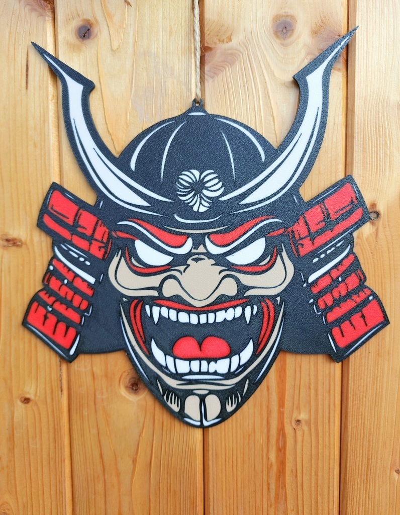 🎃 Halloween scary Samurai mask window decoration・Free 3D File for ・Cults
