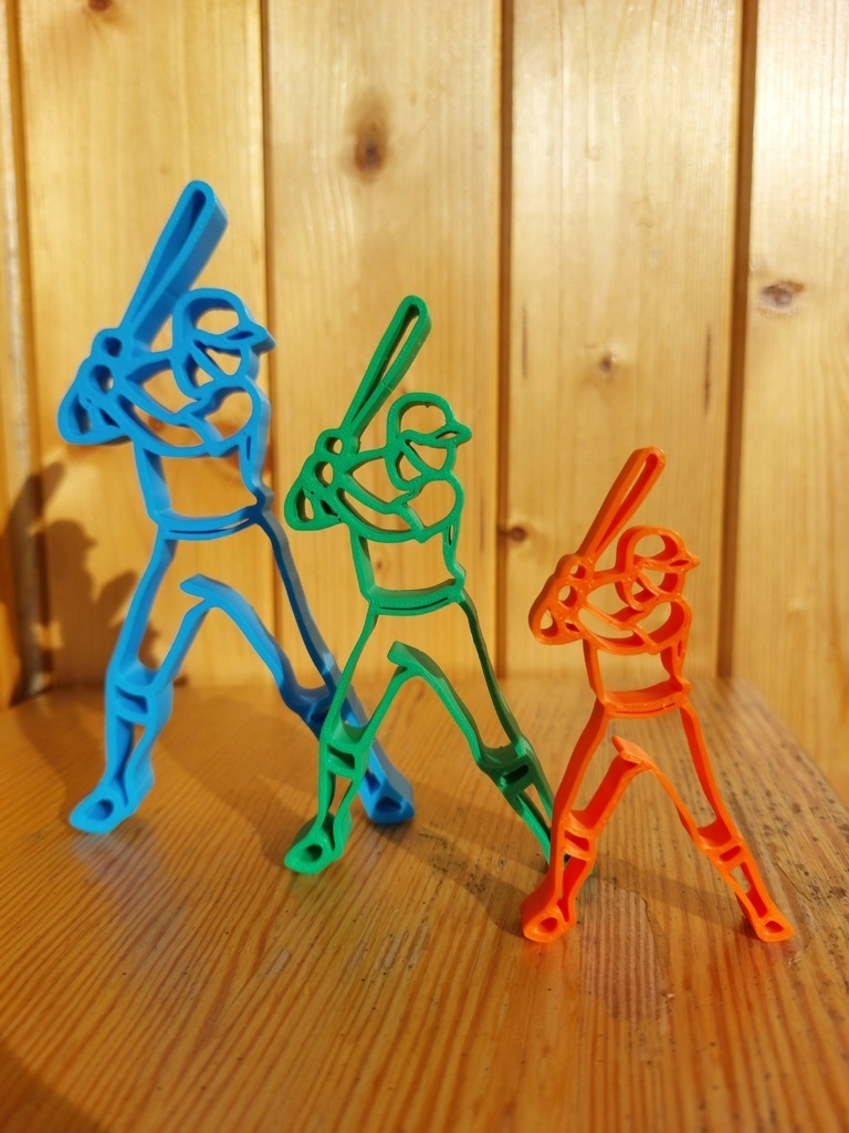⚾ Minimalist Baseball batsman figure・Free 3D File for ・Cults