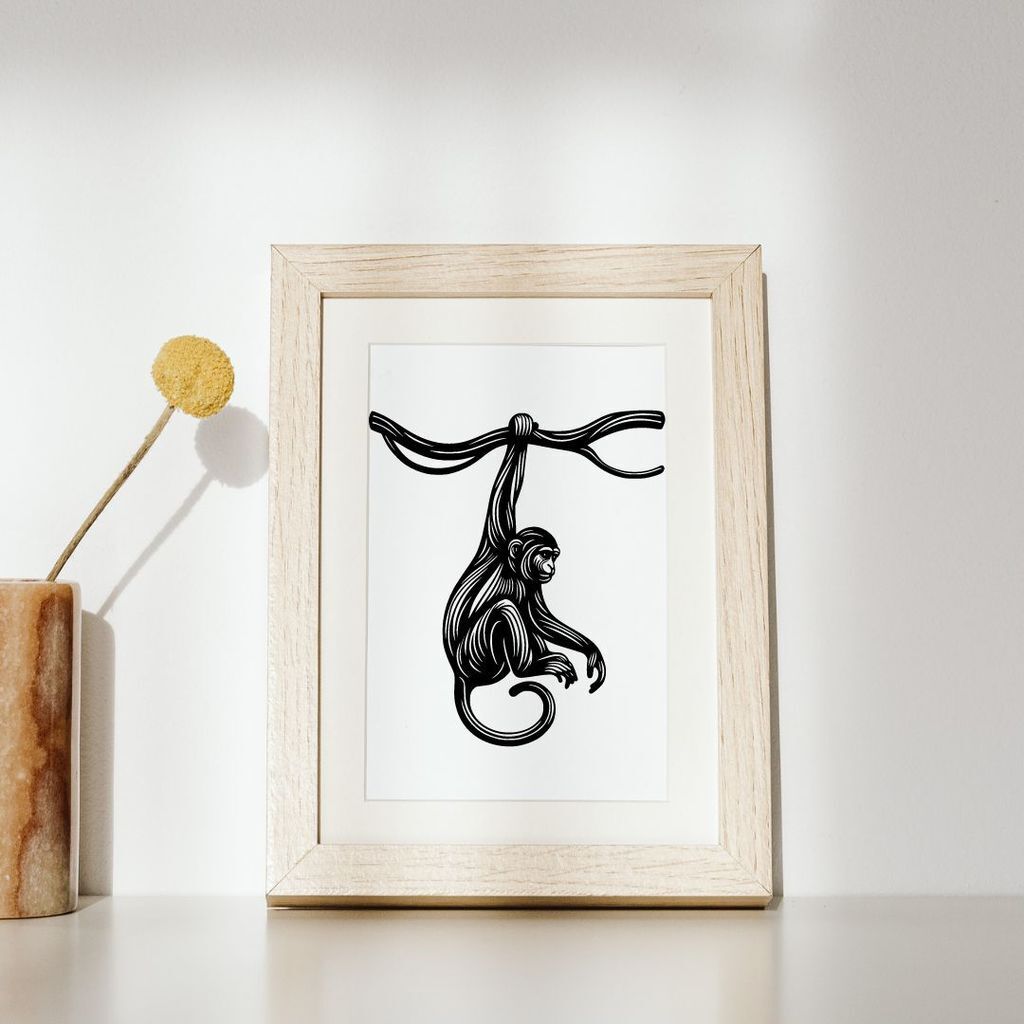 Free 3D file Monkey on a branch wall or table decoration 🐒 ・Object to ...