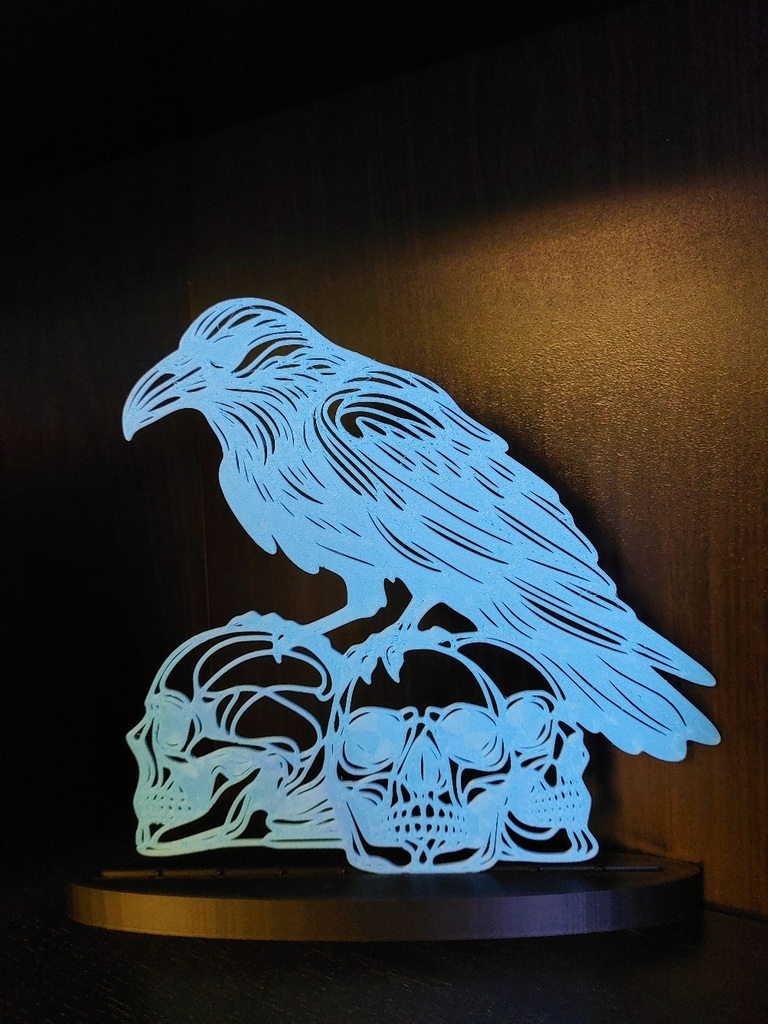 🐦 Raven on skulls / Havran na lebkách wall or table decoration・Free 3D ...