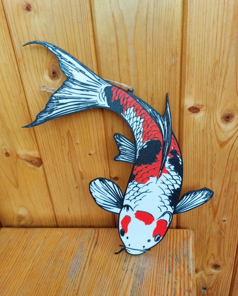 🎏 Colored Koi carp window or wall decoration・Free 3D File for ・Cults