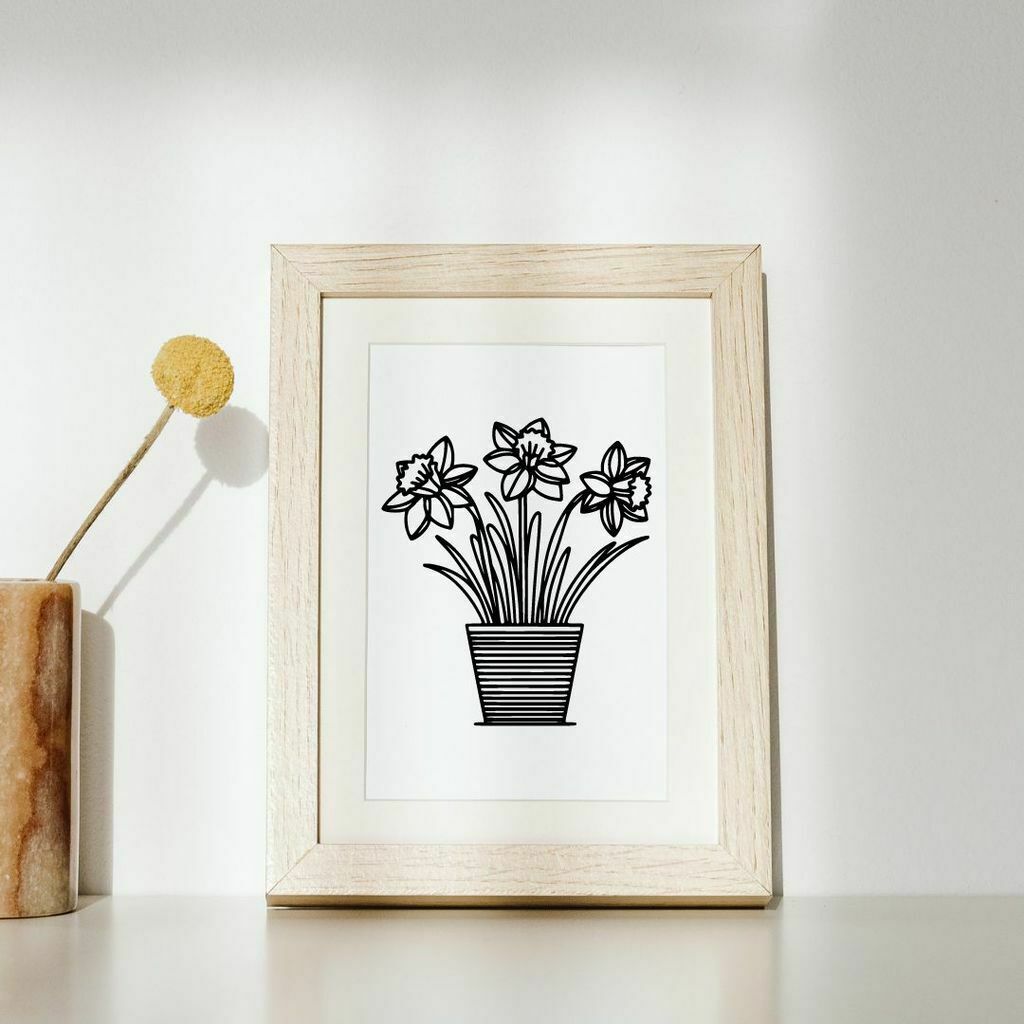 Free 3D file Daffodil in a flowerpot / Narcis v květináči wall of table ...