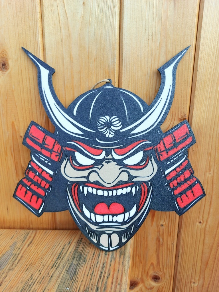 🎃 Halloween scary Samurai mask window decoration・Free 3D File for ・Cults