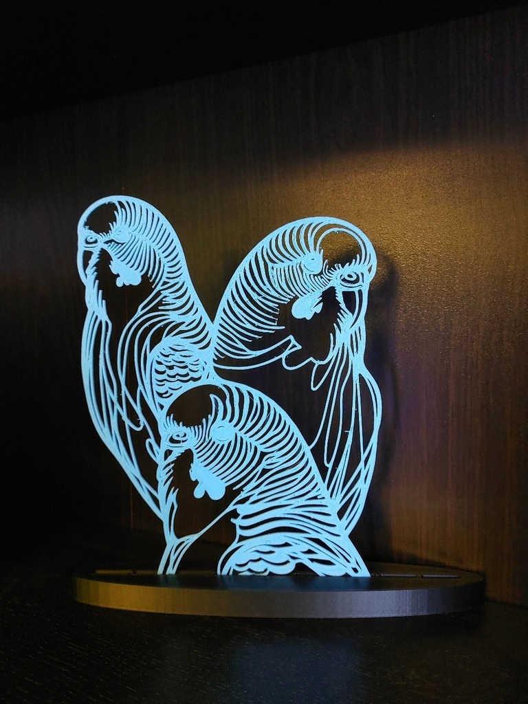 🎨 Parakeets / Andulky wall or table decoration・Free 3D File for ・Cults