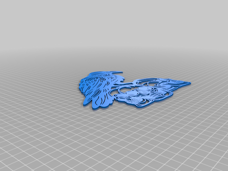 🐦 Raven on skulls / Havran na lebkách wall or table decoration・Free 3D ...