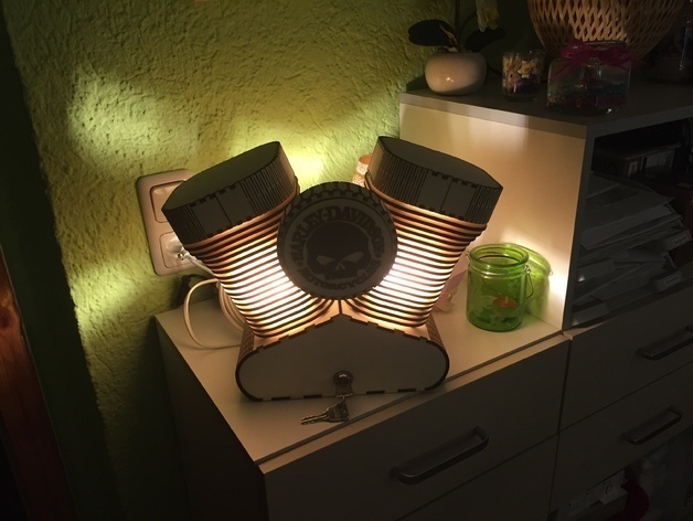 🪵 wooden V2 engine desk lamp・Free 3D File for ・Cults