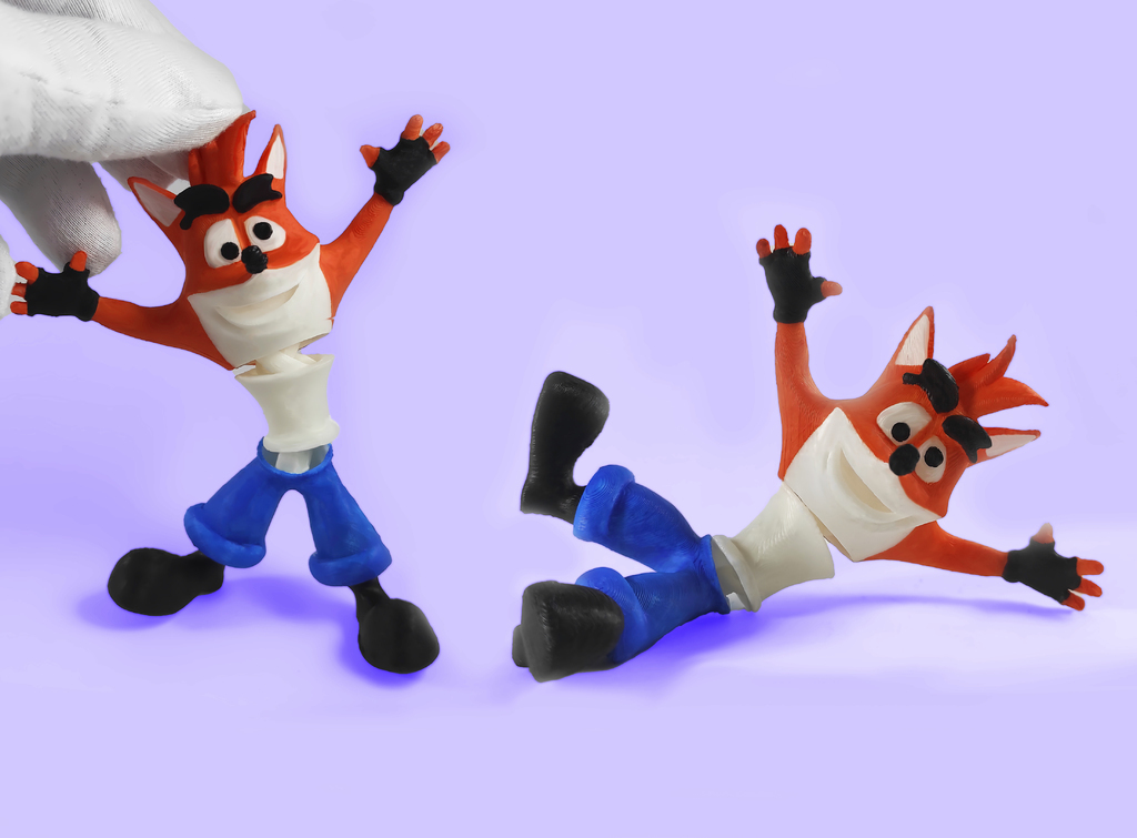Archivo 3D gratis Personaje articulado Crash Bandicoot Fox Flexible 🦊 ...