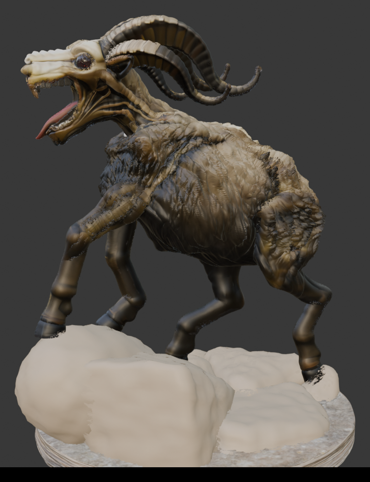 ⛰️ Sangzor Giant Mountain Goat (DND / TTRPG)・Free 3D File for ・Cults