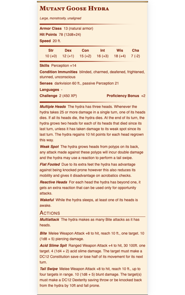 Free STL file Mutant Goose Hydra (50mm baseplate, 47mm height) (DND ...