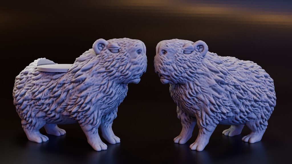 🎲 Capybara Mount 20mm, 25mm & 50mm (DND / TTRPG)・Free 3D File for ・Cults