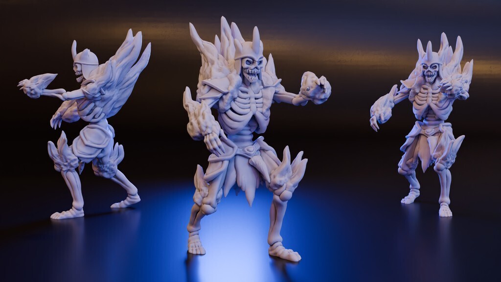 💀 Flaming Skeleton (DND / TTRPG)・Free STL File for 3D printing・Cults