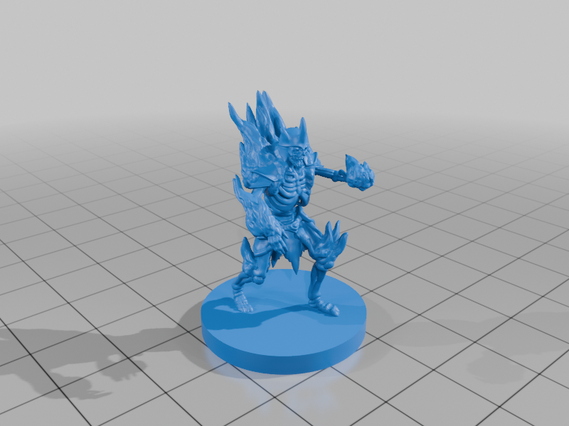 💀 Flaming Skeleton (DND / TTRPG)・Free STL File for 3D printing・Cults