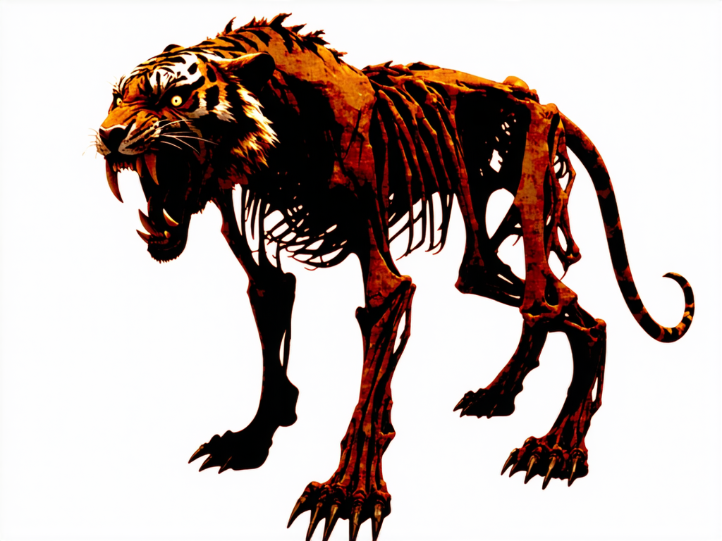 🧟 Zombie Sabertooth Tiger (DND / TTRPG)・Free STL File for 3D printing・Cults