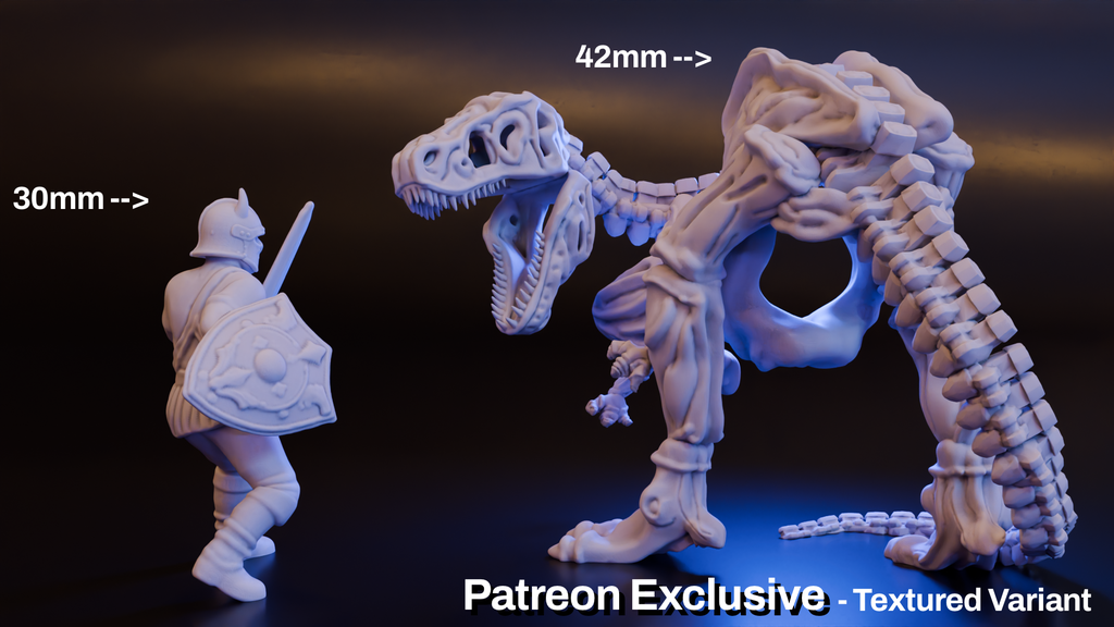 🦖 T-Rex / Dinosaur Skeleton V2 (DND / TTRPG)・Free STL File for 3D ...