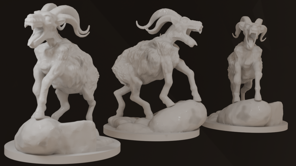 ⛰️ Sangzor Giant Mountain Goat (DND / TTRPG)・Free 3D File for ・Cults