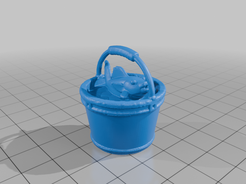 🪣 AI Slop Bucket w/ Fish [AI]・Free STL File for 3D printing・Cults