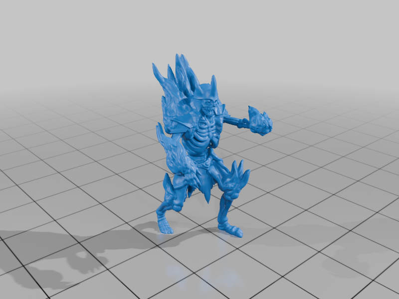 💀 Flaming Skeleton (DND / TTRPG)・Free STL File for 3D printing・Cults