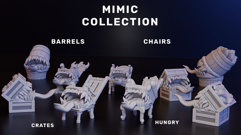 👹 Mimic Collection (DND / TTRPG)・Free STL File for 3D printing・Cults