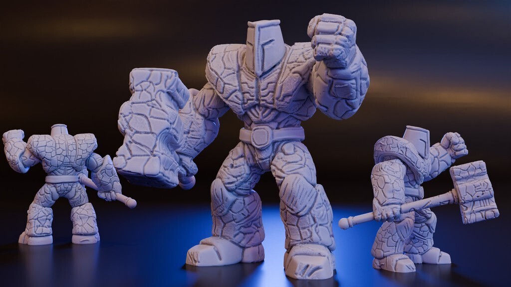 🔨 Cobalt Hammer Golem - Huge Construct (DND / TTRPG)・Free STL File for ...