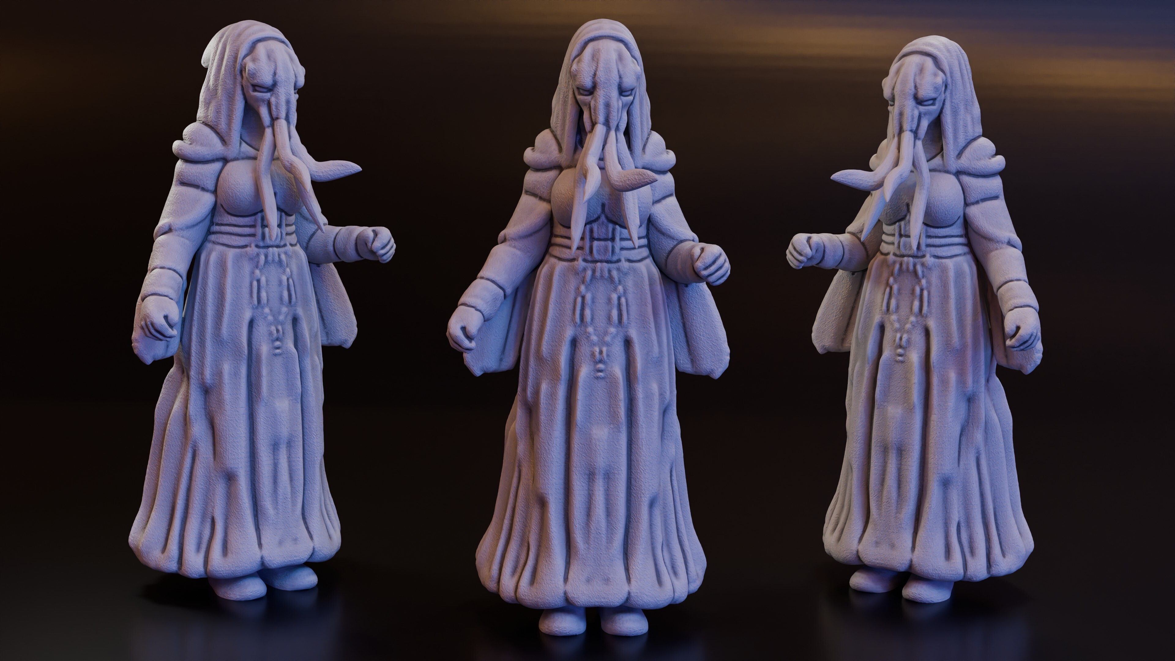 🎲 Mindflayer Cultist #2 (DND / TTRPG)・Free 3D File for ・Cults