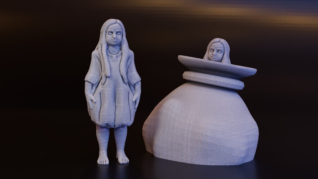 🧒 Child Girl NPC, Gertruda/Arabella (DND / TTRPG)・Free 3D File for ・Cults