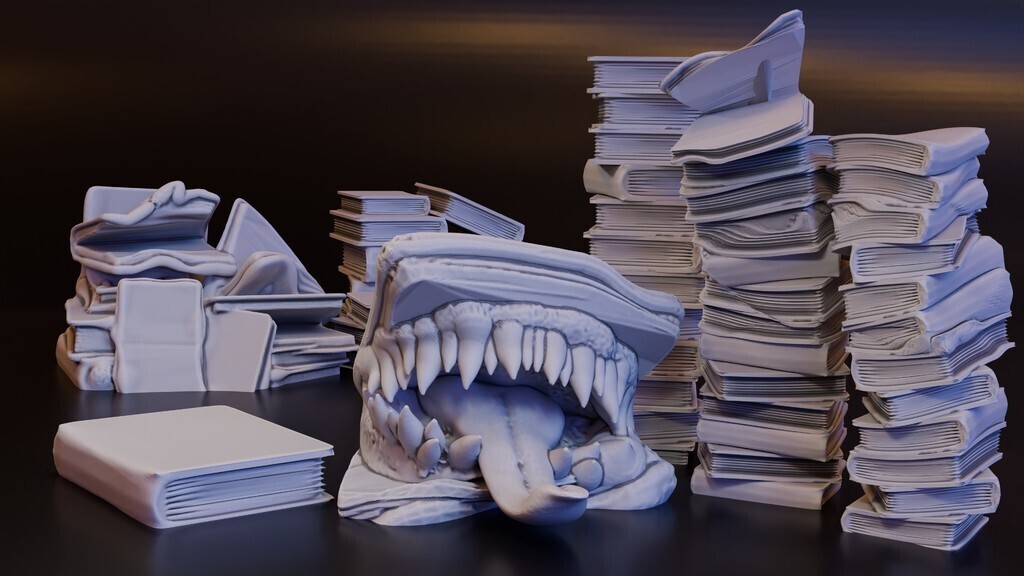 📚 Book Props, Swarms of Books and Book Mimic (DND / TTRPG)・Free STL ...