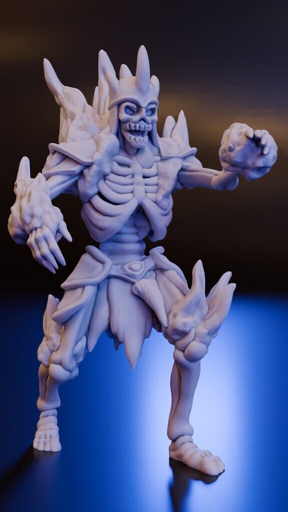 💀 Flaming Skeleton (DND / TTRPG)・Free STL File for 3D printing・Cults