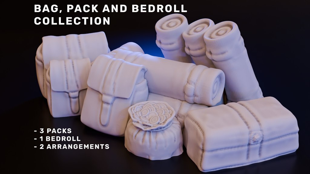🎲 Bag, Pack and Bedroll Collection (DND / TTRPG)・Free STL File for 3D ...