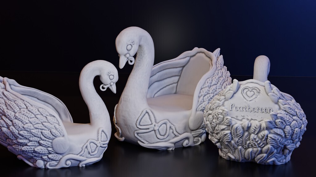 🦢 Feathereen, Swan Boat (DND / TTRPG)・Free STL File for 3D printing・Cults