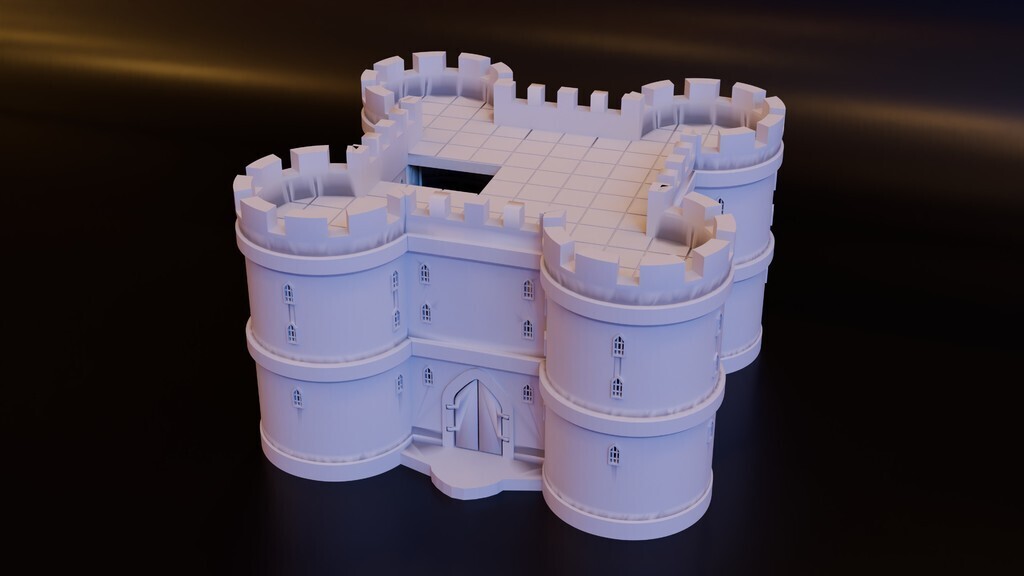 🏰 Modular Castle / Fort (DND / TTRPG)・Free STL File for 3D printing・Cults