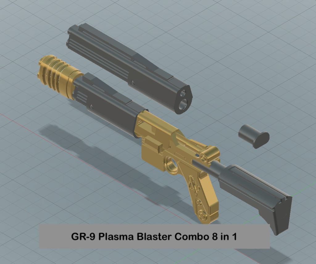 🎭 GR-9 Plasma Blaster Combo 8 in 1・Free 3D File for ・Cults