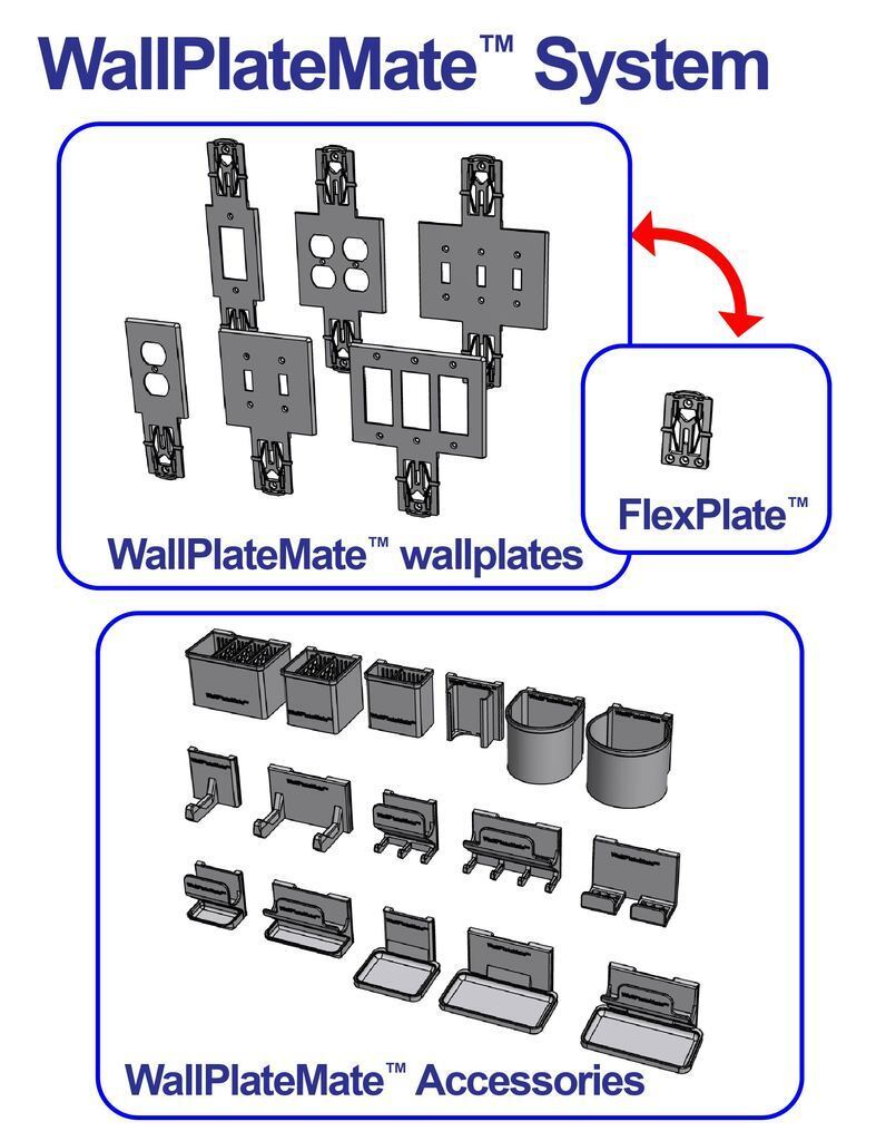 Free 3D file WallPlateMate and FlexPlate wall-mounted accessory system ...