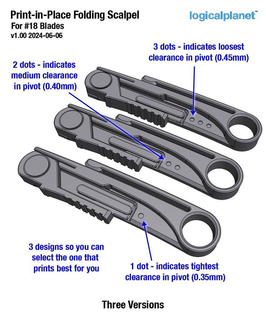 Archivo 3D gratis Print-in-Place Folding Scalpel 🔪 ・Modelo para ...
