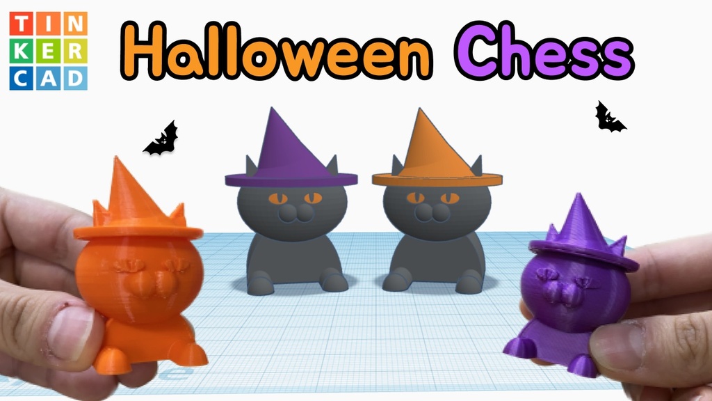 Free STL file Halloween Chess Cat Knight 🎃 ・3D printing design to ...