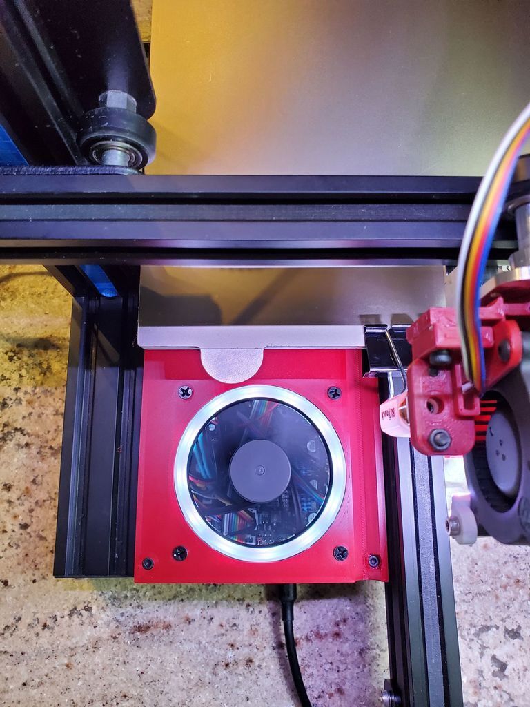 Free 3D file Ender 3 Motherboard 80mm Top LED fan Case (Improved Design ...