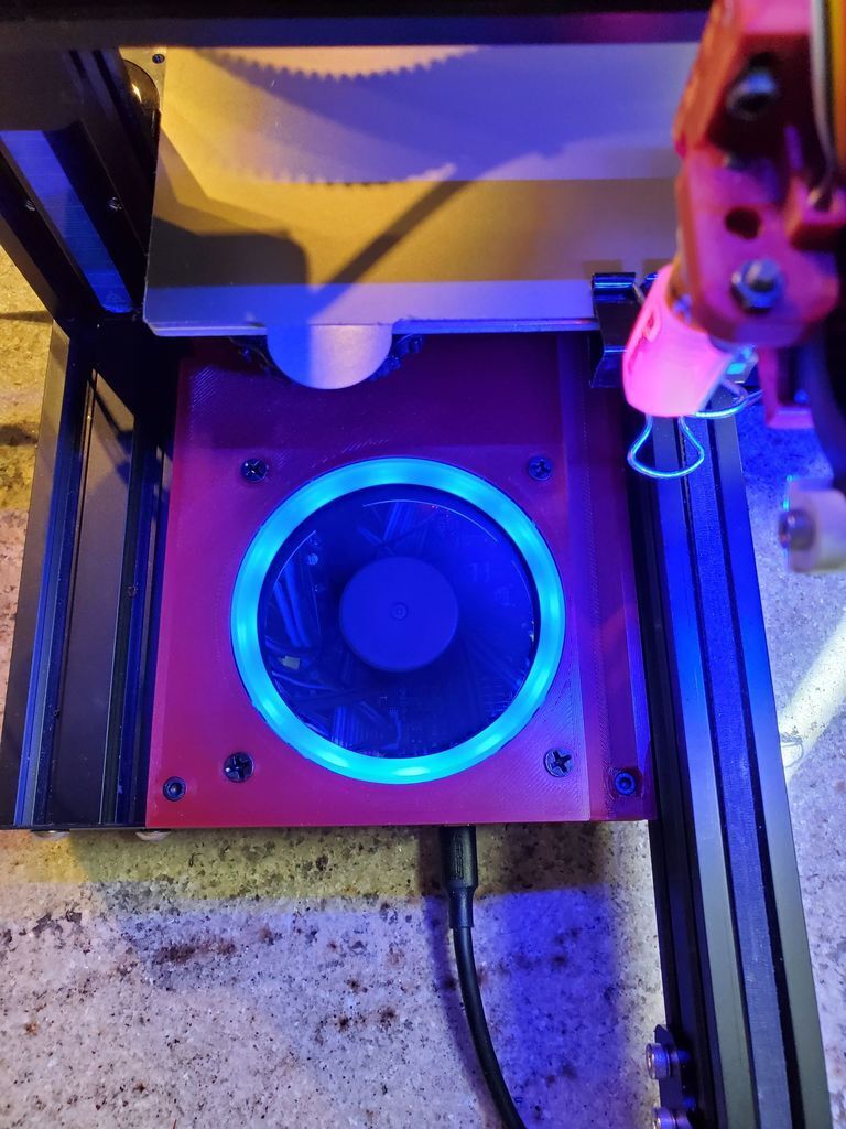 Free 3D file Ender 3 Motherboard 80mm Top LED fan Case (Improved Design ...