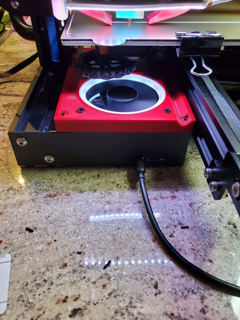 Free 3D file Ender 3 Motherboard 80mm Top LED fan Case (Improved Design ...