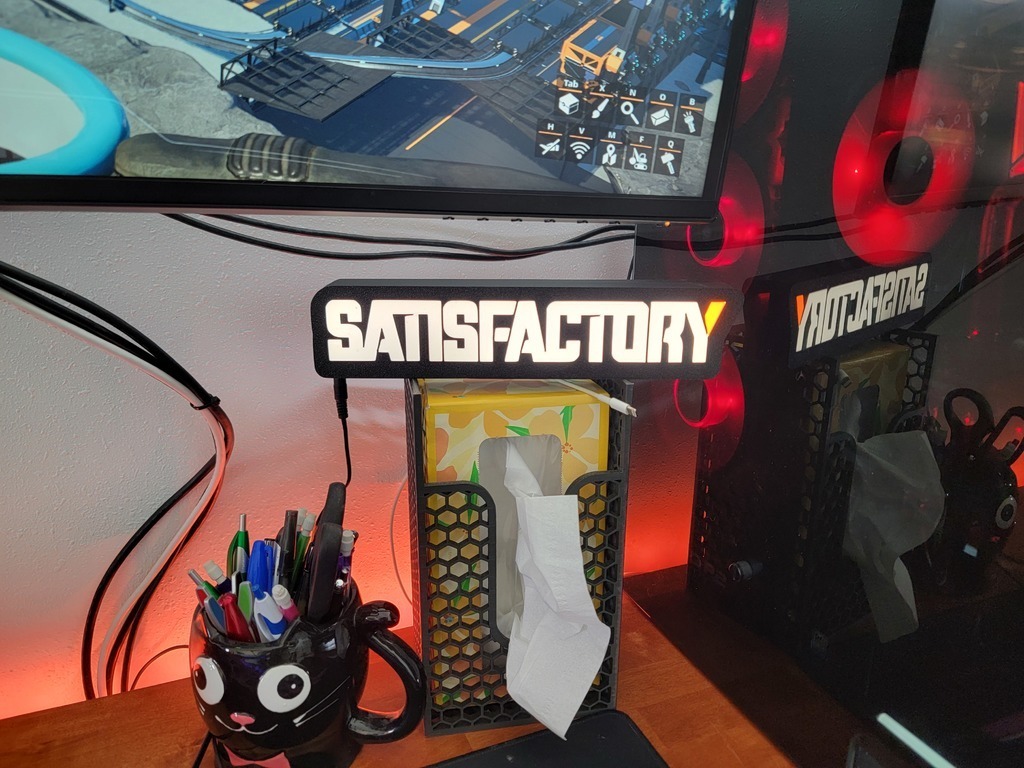 📦 Satisfactory Logo Light Box・Free STL File for 3D printing・Cults