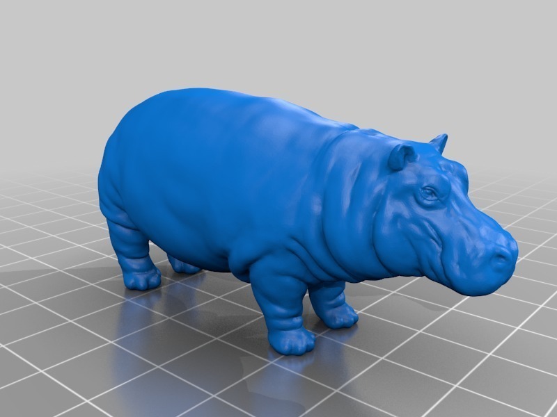 🎨 カバ（Hippo）3Dデータ・Free 3D File for ・Cults