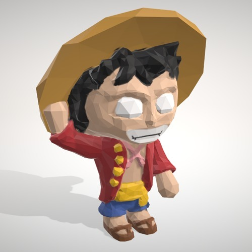 Free 3D file MONKEY D LUFFY LowpolyPOP - by Objoy Creation 🐒 ・Template ...