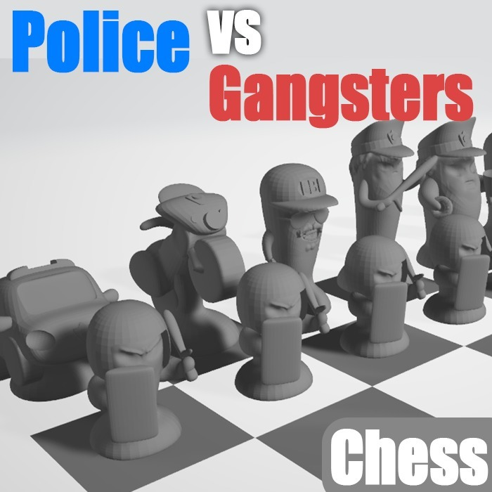 Archivo 3D gratis Chess Game: police vs gangsters - by Objoy Creation ♟ ...
