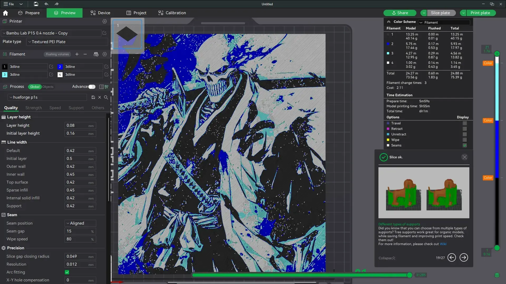 Free STL file Blue skull samurai 💀 (3MF)・3D printable model to download ...