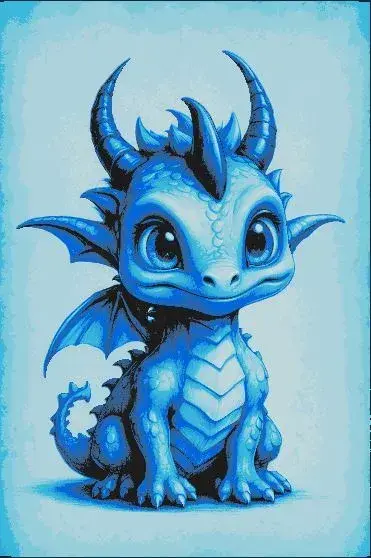 🐉 Cute Blue Dragon・Free STL File for 3D printing・Cults