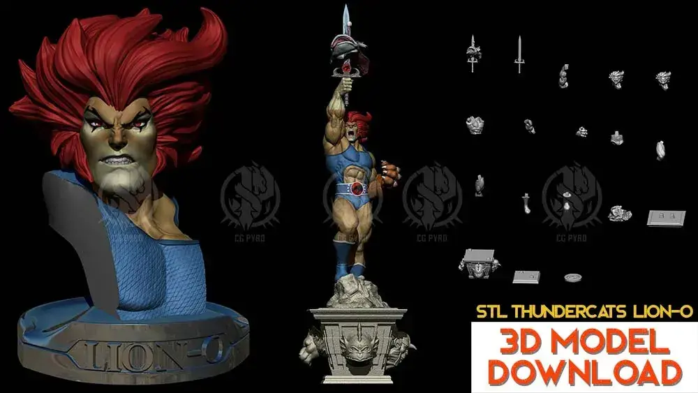 Fichier STL gratuit Lion O Thundercats bust fanart 3d printing STL files collectibles by CG Pyro ...