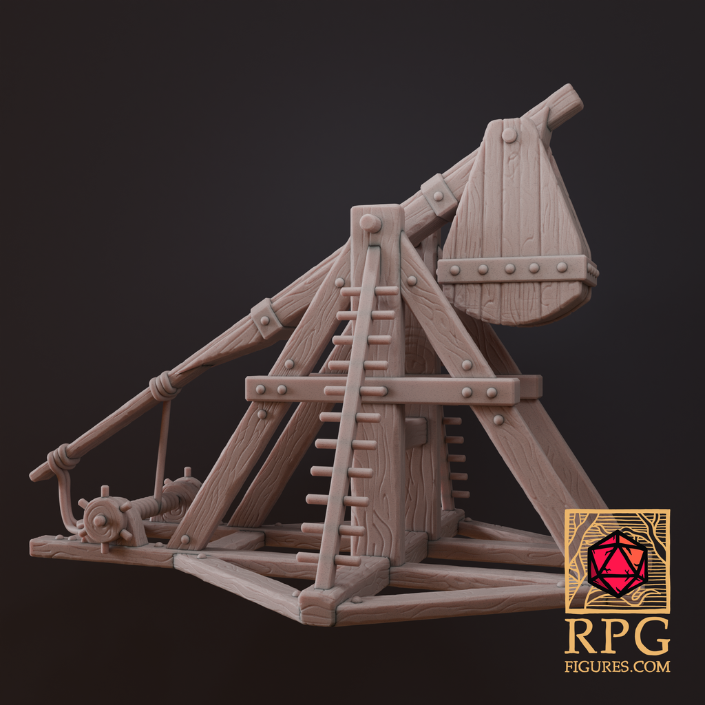 🎲 Tabletop Battlefields - Medieval Trebuchet・Free 3D File for ・Cults